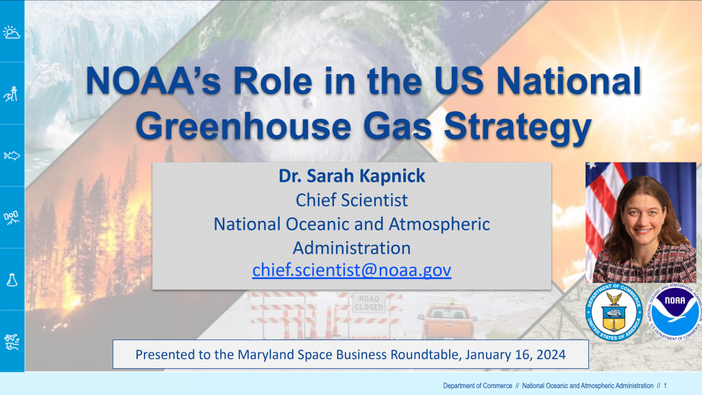 NOAA: Greenhouse Gas Strategy - Maryland Space Business Roundtable (MSBR)